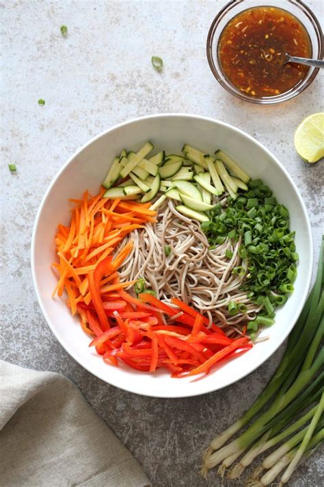 Cold Soba Noodle Salad With Sesame Ginger Dressing