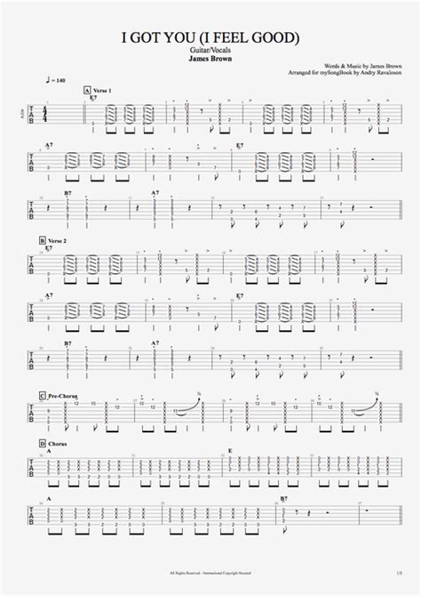 I Got You I Feel Good Tab By James Brown Guitar Pro Guitar