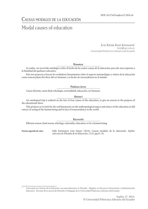 Modal Causes Of Education