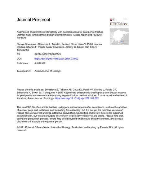 Pdf Augmented Anastomotic Urethroplasty With Buccal Mucosa For Post