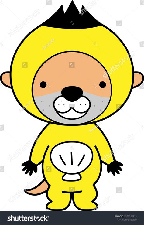 Otter Daddy Cute Character Illustration Material Stock Vector Royalty