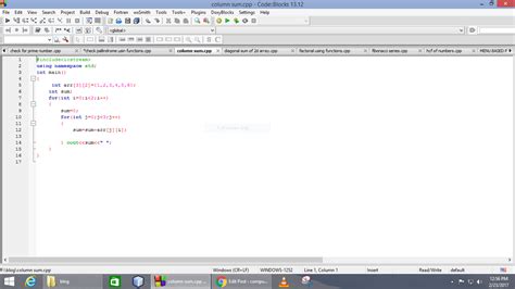 Sum Of Column Of A 2D Array
