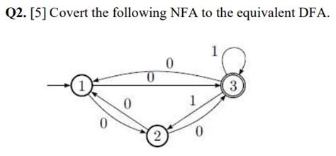 Solved Covert The Following Nfa To The Equivalent