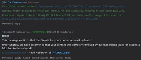 Tried To Submit My Roblox Ban Eventually Found Out Why Reddit Isnt A Good Place To Do So R