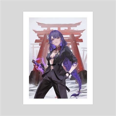 Raiden Shogun Tori Genshin Impact An Art Print By Kuro Inprnt