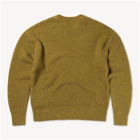 Aries Waffle Knit Jumper Khaki Star20022 Kha Consortium
