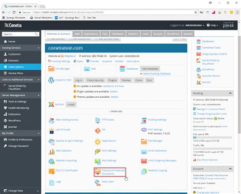 Password Protect A Directory In Plesk Conetix