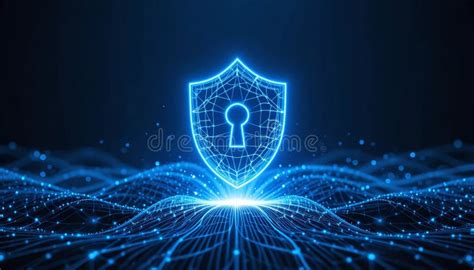 Cyber Security Concept Digital Shield With Keyhole Technology Data Protection Network System