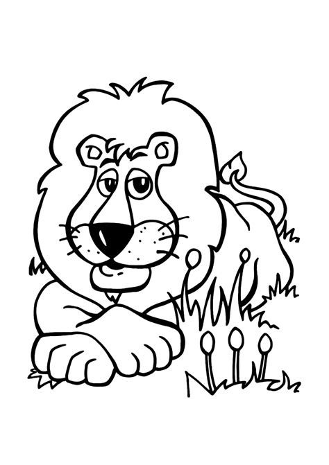 Leão Deitado Para Colorir Imprimir Desenhos