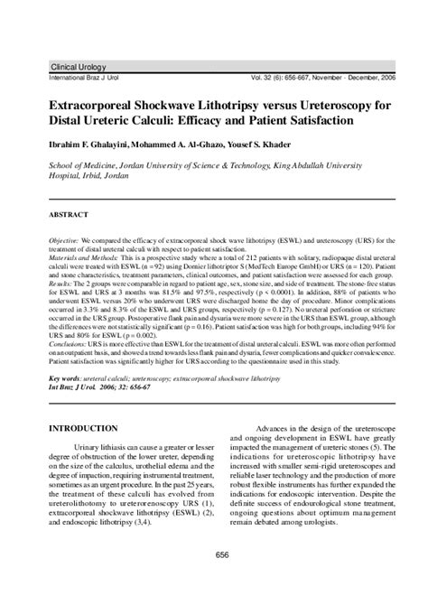 Pdf Extracorporeal Shock Wave Lithotripsy Versus Ureteroscopic Laser