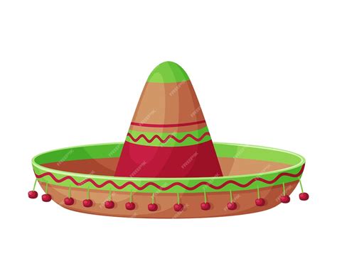 Premium Vector Sombrero Hat Traditional Mexican Headdress Retro