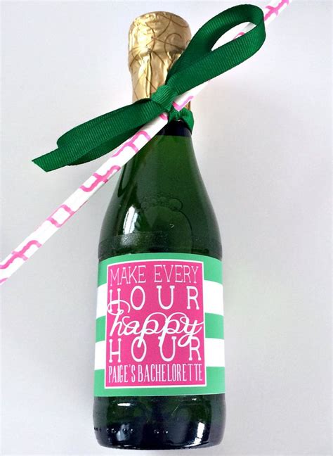 Bridal Shower Mini Wine Bottle Labels Birthday Mini Champagne Labels