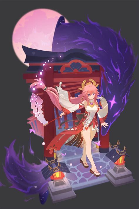 Yae Miko Genshin Impact Drawn By Akarichan Danbooru