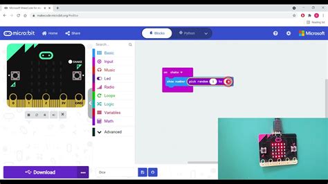 Making A Dice Bbc Microbit Projects 2021 Python Programming