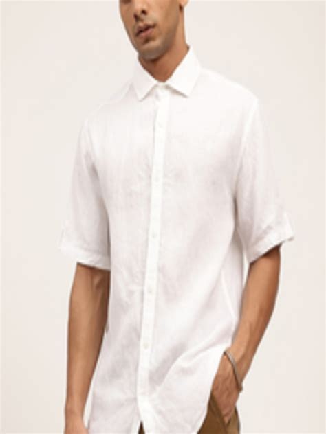 Buy Harsam Men White Linen Casual Shirt Shirts For Men 19401982 Myntra