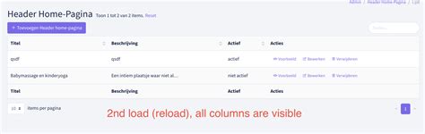Bug Only One Column Is Shown Reload Required To See All Columns · Issue 4494 · Laravel