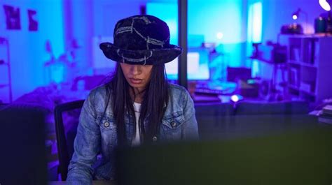 Premium Photo Hacker Cybersecurity And Programming With Woman In Home