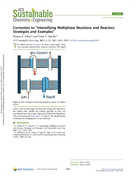 Pdf Correction To “intensifying Multiphase Reactions And Reactors Strategies And Examples