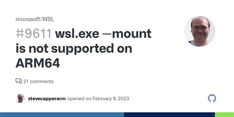 Wslexe Mount Is Not Supported On Arm64 · Issue 9611 · Microsoftwsl