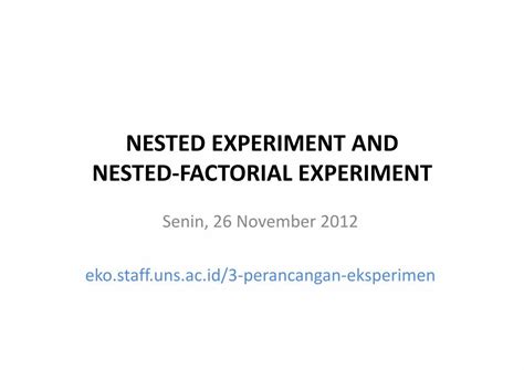 Pdf Nested Experimentand Nested Factorial Experiment · Contoh 1