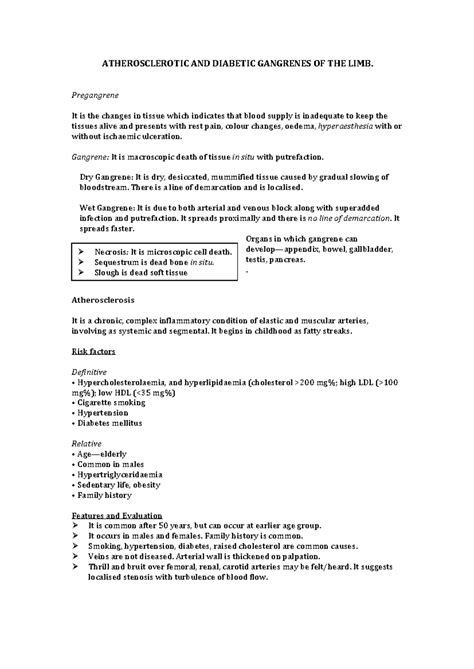 24 Atherosclerotic Disease Of The Limbs Atherosclerotic And Diabetic