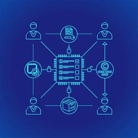 Vector Outline Design Blockchain Consensus Algorithm Principle Explain Scheme Illustration Stock