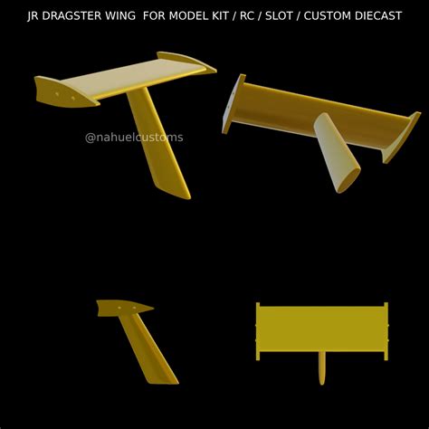 Stl File Jr Dragster Wing For Model Kit Rc Slot Custom Diecast 🪶