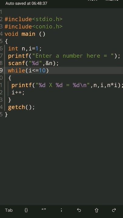 To Print Multiplication Table Using While Loop In C Programming Shorts
