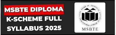 MSBTE Diploma K Scheme Full Syllabus 2025 MSBTE Diploma Study