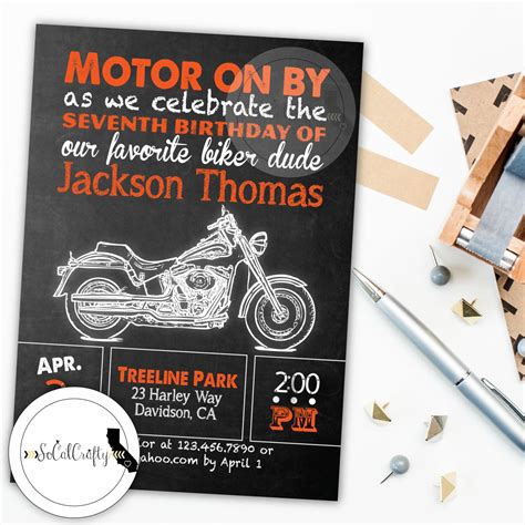 Motorcycle Invitations Free Printable Free Printable