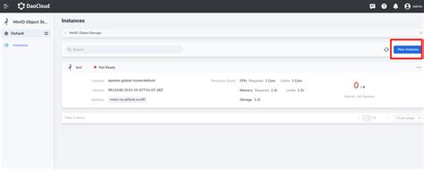 Create Minio Instance Daocloud Enterprise