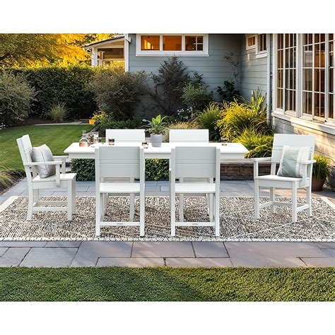 Origin 21 By Polywood Irving 7 Piece White Patio Dining Set Plastic