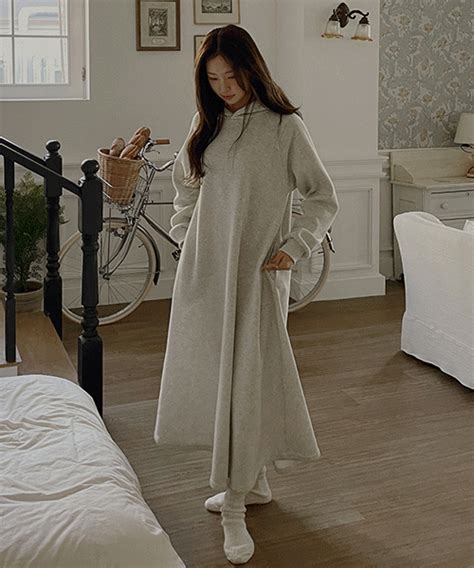 바닐라민트 도톰~겨울원피스⛄ 프레즐 후드 기모원피스기모롱원피스후드원피스오버핏원피스홈웨어루즈핏원피스체형커버