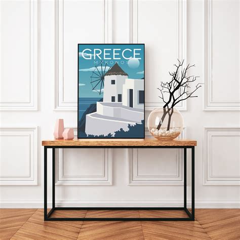 Mykonos Greece Poster Mykonos Wall Art Greek Islands Etsy
