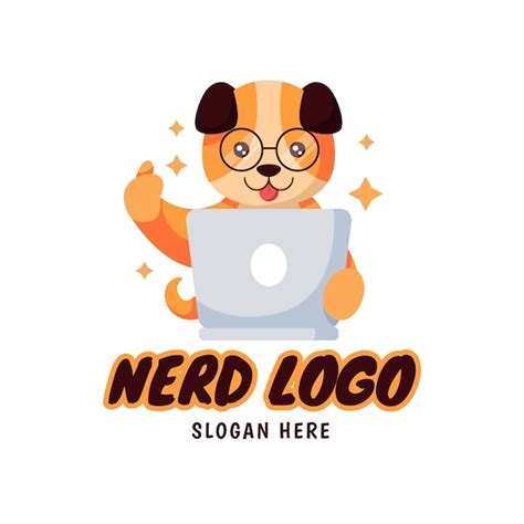 Free Vector Flat Design Creative Nerd Logo Template