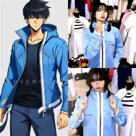 Pds Sung Jin Woo Solo Leveling Casual Jacket Cosplay Blue Tracktop