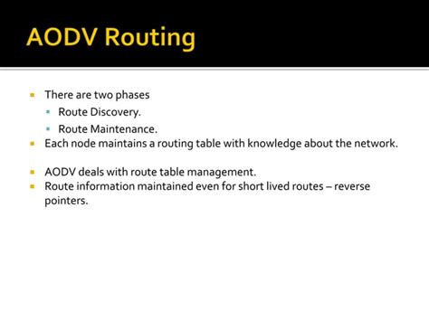 AODV Routing Protocol PPT