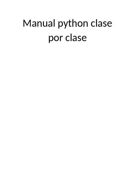 Manual Python Clase Por Clase Pdf Objeto Informática Python Lenguaje De Programación
