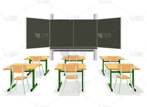 一个空教室的矢量说明