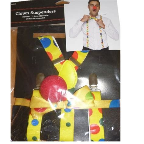 Accessories Mens Adult Teen Fun World Halloween Clown Kit Suspenders