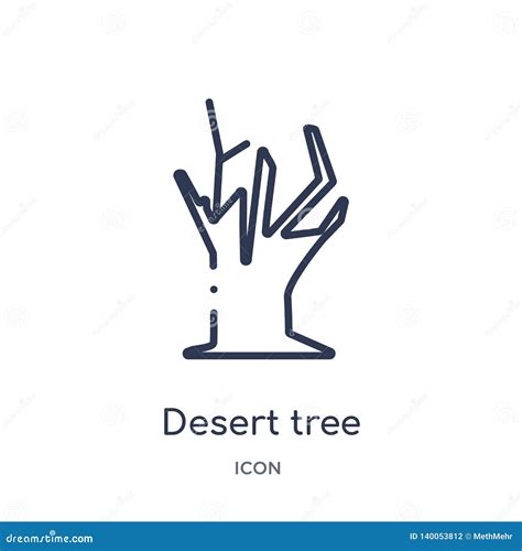 Linear Desert Tree Icon From Desert Outline Collection Thin Line