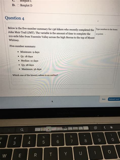 Solved C D Boxplot Boxplot D Question 4 Below Is The
