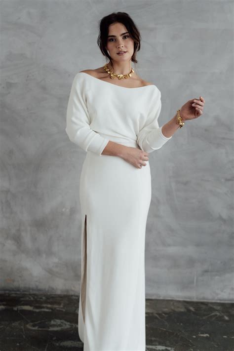 The Nejire Dress A Modern Contemporary Wedding Dress Long Sleeves