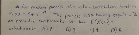 solved a for random process with auto correlation function