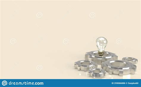 the lightbulb and gear for creative or idea concept 3d rendering stock