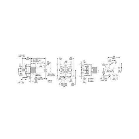 Bourns Pec16 Rotary Digital Encoder 24 Positions Audiophonics