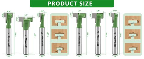 Newdeli 6pcs Keyhole Router Bit 14 Inch Shank 14 516 38 916 1