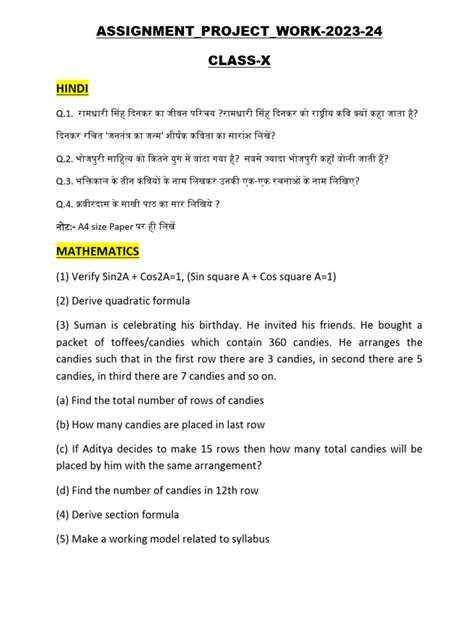 Class X Assignment Project 2023 24 Pdf Acid Ph