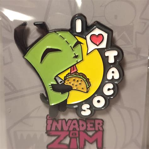 Nickelodeon Invader Zim Gir Loves Taco Collectible Enamel Pin Grailed