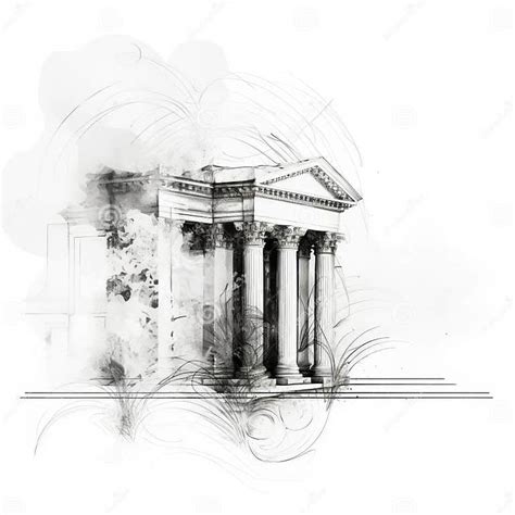 Abstract Neoclassicism Art With Random Pencil Doodle Lines Texture